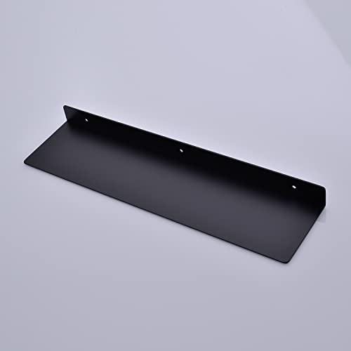 TRUSTMI Wall Mounted Bathroom Shelf, SUS 304 Stainless Steel Floating Storage Organizer, Kitchen Bedroom Flat Shelf, 20 inch by 4 inch, Matte Black