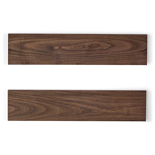 DAKODA LOVE Floating Shelves | Solid Poplar | Premium Craftsman Quality | Easy Hidden Bracket Wall Mount | Set of 2 (Espresso, 24" L x 10" D)