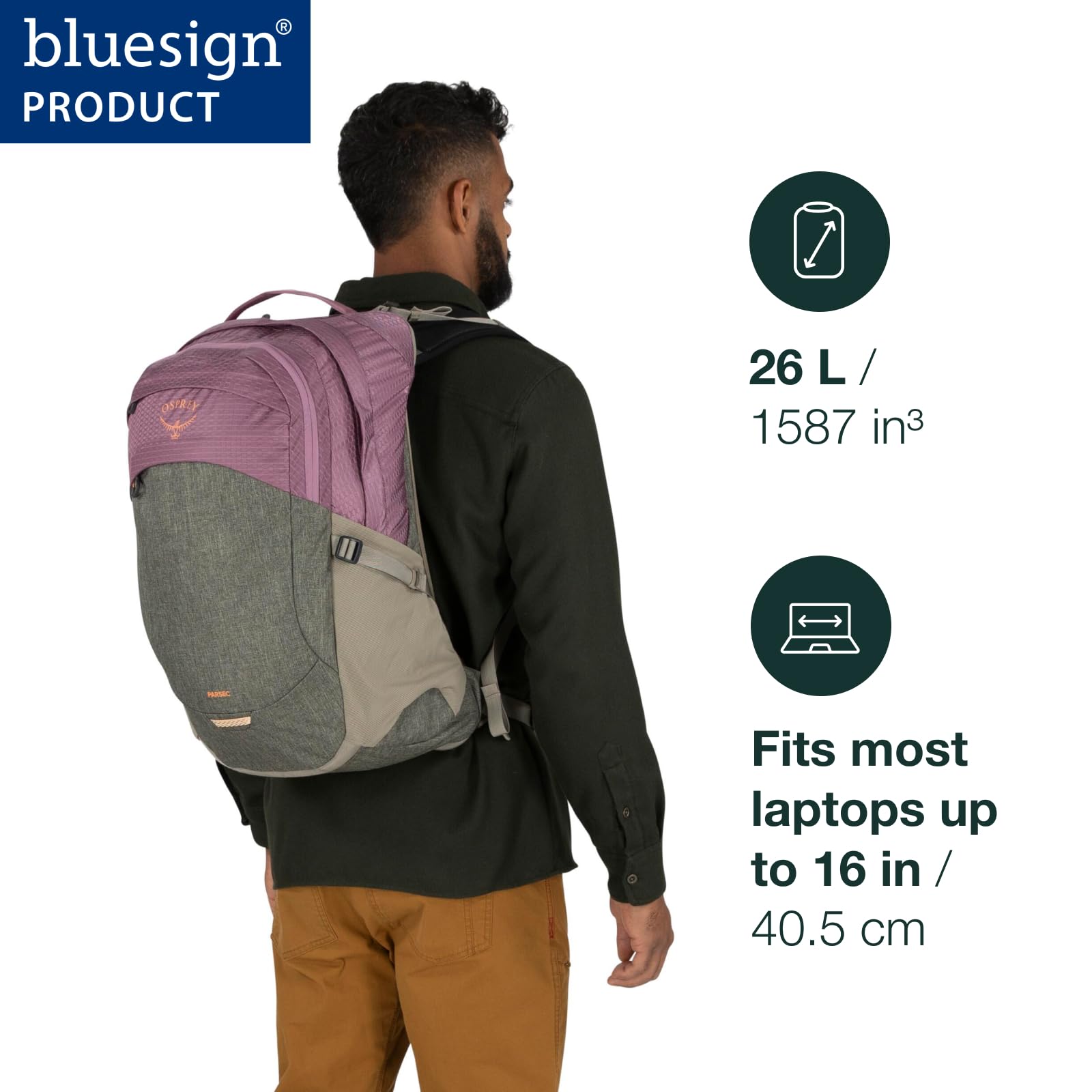 Osprey Parsec 26 Laptop Backpack, Atlas Blue Heather