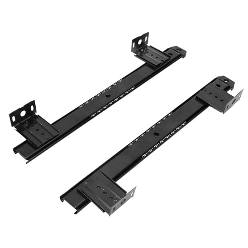 2Pcs 22 Inch Keyboard Slide Drawer Slide Thickened Cold Rolled Steel Computer Drawer Tray Accessories Computer Desk Keyboard Slide Rail Bracket(Black)
