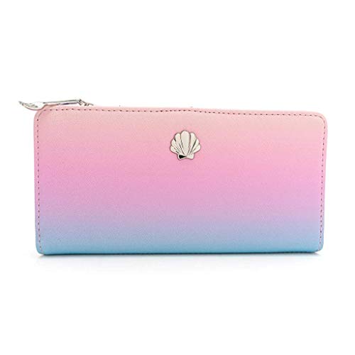 Loungefly x Disney The Little Mermaid Dinglehopper Faux Leather Bi-fold Wallet (Pink/Blue, One Size)