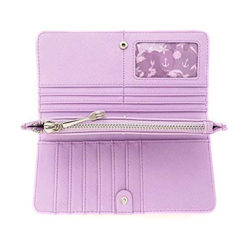 Loungefly x Disney The Little Mermaid Dinglehopper Faux Leather Bi-fold Wallet (Pink/Blue, One Size)