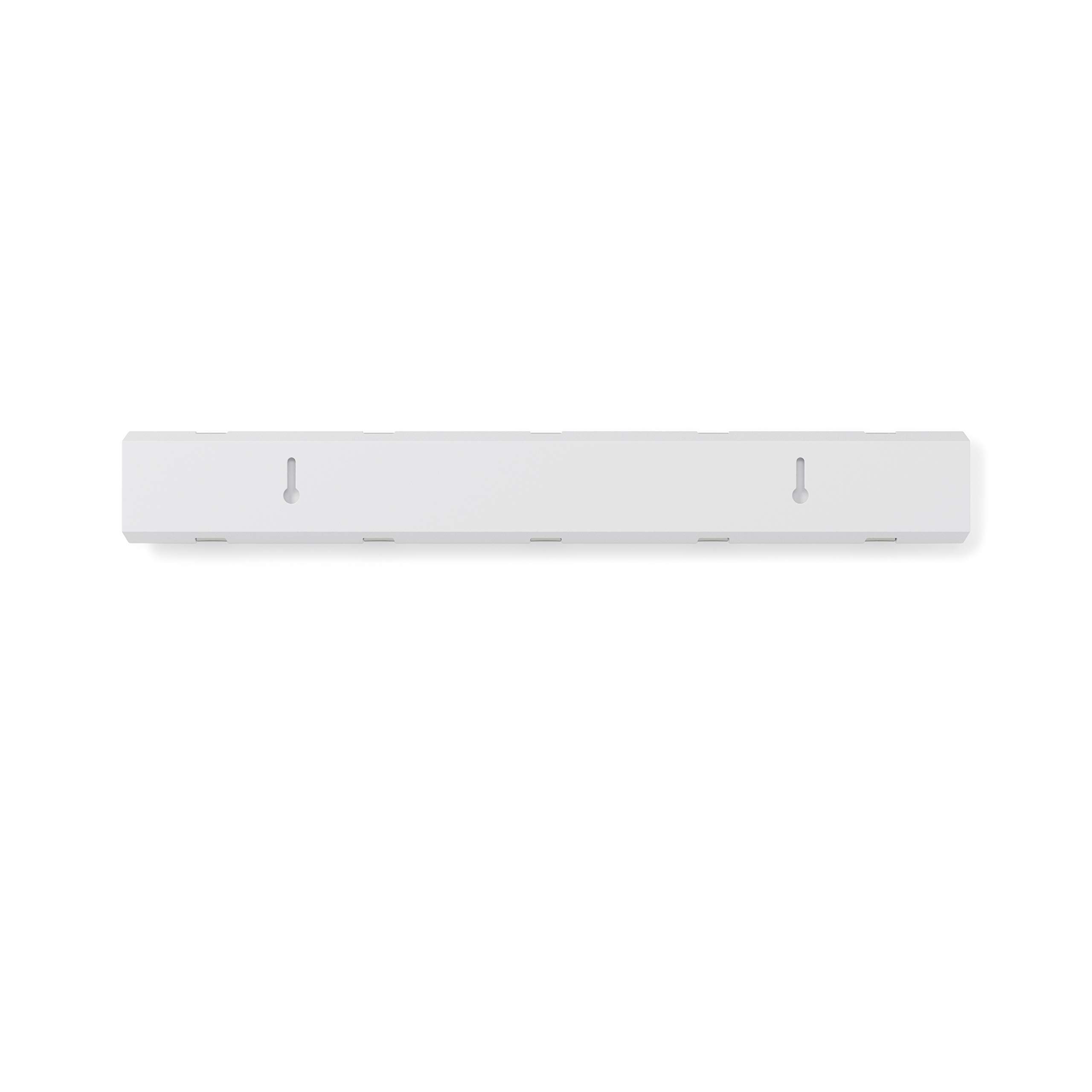 Umbra Flip Wall Mounted Floating Rack – Modern, Sleek, Space-Saving Hanger with Retractable Hooks to Hang Coats, Scarves, Purses and More, 5, White