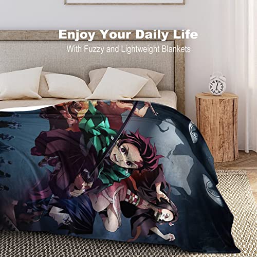 Warce Glosen Unisex Anime Throw Blanket Flannel Fleece Blankets for Bedding Couch Sofa Living Room Throws All Season 50"X40"