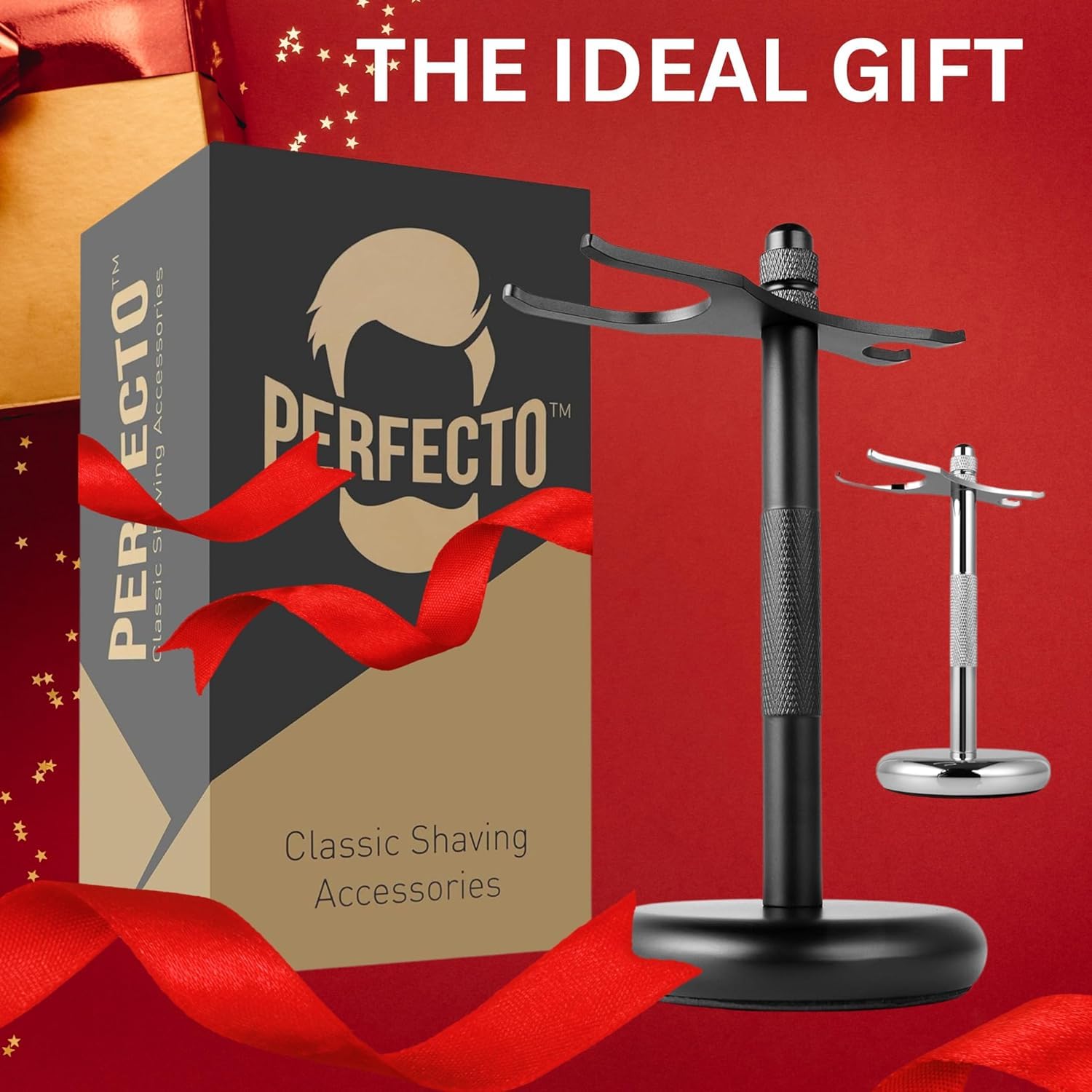 Perfecto Deluxe Black Razor and Brush Stand - The Best Safety Razor Stand. This Will Prolong The Life Of Your Shaving Brush
