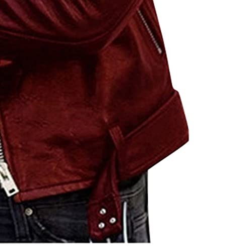 ylyoy Leather Jacket Women Vintage Long Sleeve Zip Up Motorcycle Jacket Cropped Lapel Slim Coats Fall Fashion Outfits 2023