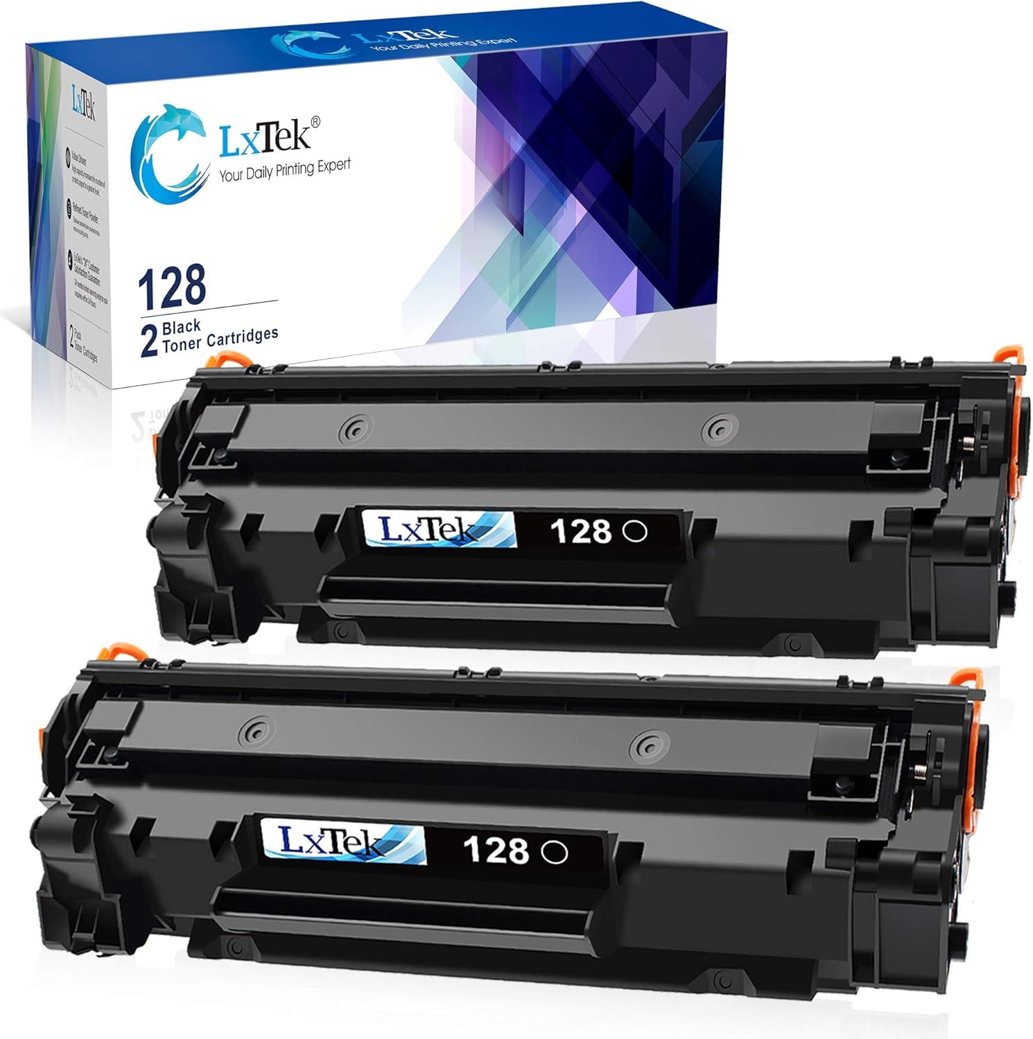 LxTek Compatible Toner Cartridge Replacement for Canon 128 CRG128 to use with ImageCLASS D530 D550 MF4570dw MF4570dn MF4770n FaxPhone L190 L100 Printer Tray (Black, 2 Pack)