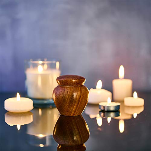 2 Pcs Mini Keepsake Cremation Urn Wood Grain for PET or Human Ashes, Sharing Personal Funeral for Human