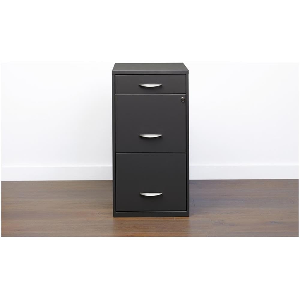 Hirsh Industries Space Solutions 18 inch 3 Drawer Metal File Cabinet with Pencil Drawer Charcoal