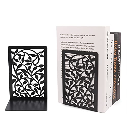 Book Ends, 1 Pair Metal Decorative Bookends for Shelves, Heavy Duty Book Shelf Holder Non Skid Book Stoppers, Modern Bookends for Home Office Desk and Bookshelves(Size:A)