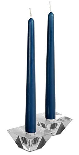 Hyoola Tall Taper Candles - Midnight Blue Dripless Dinner Candle Sticks - Paraffin Wax with Cotton Wicks - 10 Inch (25cm) - 8 Hour Burn Time (24 Pack)