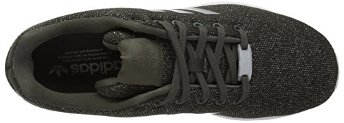 adidas Originals Women's Zx Flux Sneaker, Utility Grey/Utility Black/Silver Metallic, 5.5 M US