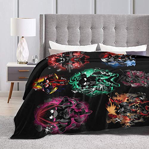My Hero Academia Collage Anime Plush Flannel Fuzzy Blanket, Throw Blankets for Couch & Bed,Super Soft Warm Blankets for Winter Micro Fleece, Lightweight Cozy Plush Microfiber .80"x60"