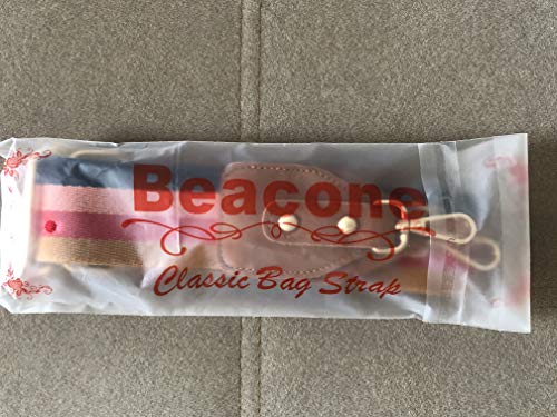 Beacone Wide Purse Strap Replacement Adjustable Crossbody Handbag Strap Belt (Stripe Rose Brown)