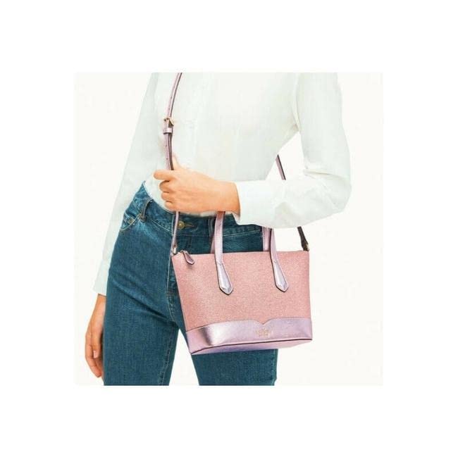 Kate Spade New York Lola Glitter Small Satchel Crossbosy Bag Rose Pink