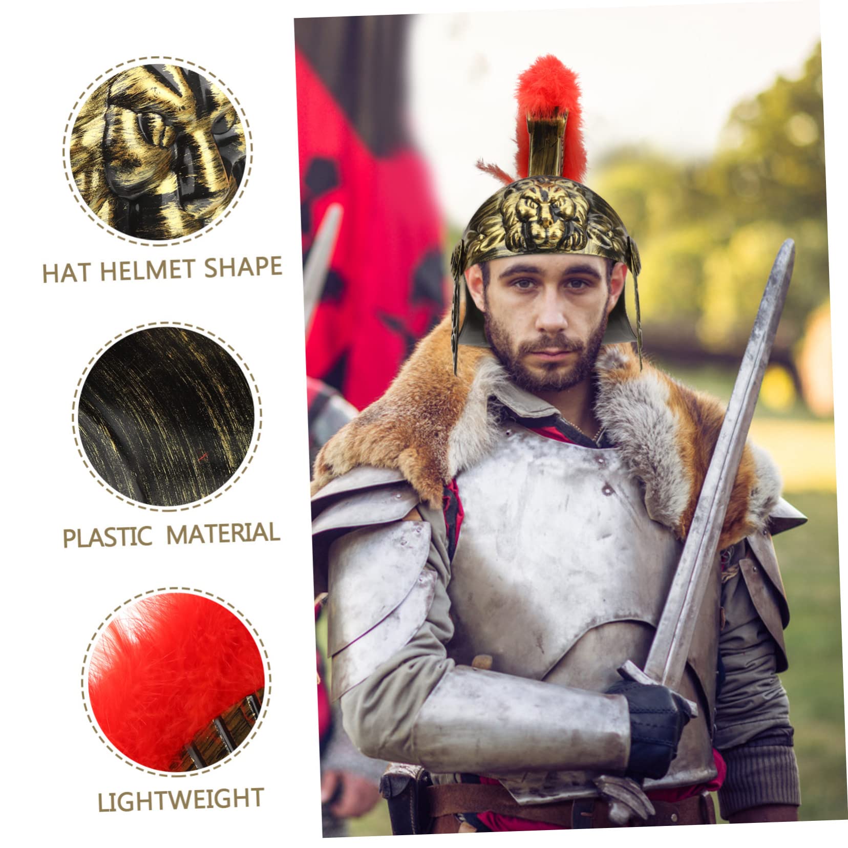 Hemobllo Samurai Hat Costumes for Men Mens Pirate Costume Roman Helmet Gladiator Helmet Plastic Aldult Golden Samurai Helmet Roman Soldier Costume