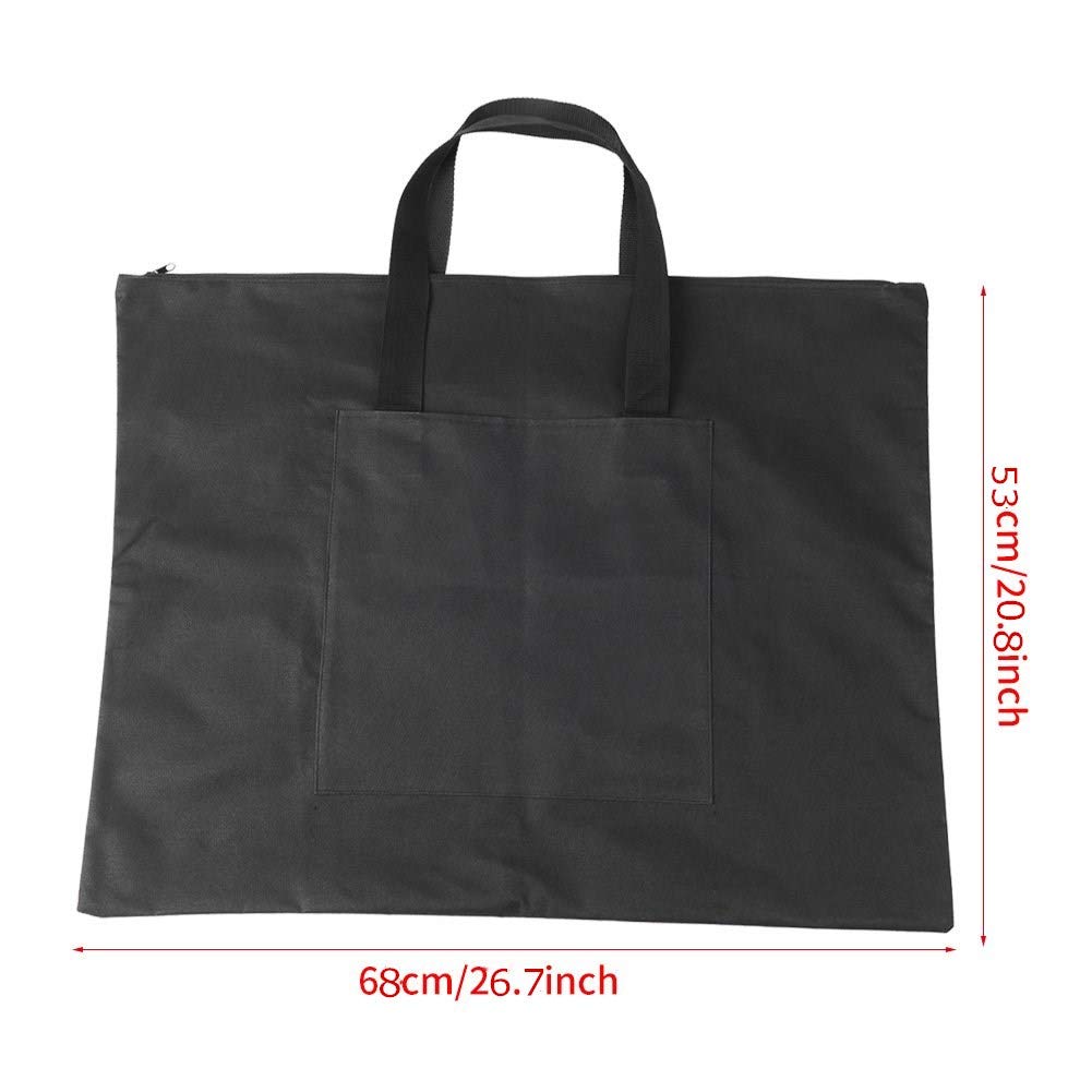 A2 Drawing Painting Board Storage File Bag, 20.8 x 26.7 Inches Light Weight Nylon Portfolio Tote Carries Two Shoulder Strap Options (Black)