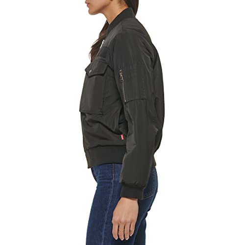Levi's Women's Utility Flight Bomber Jacket, Black, Medium