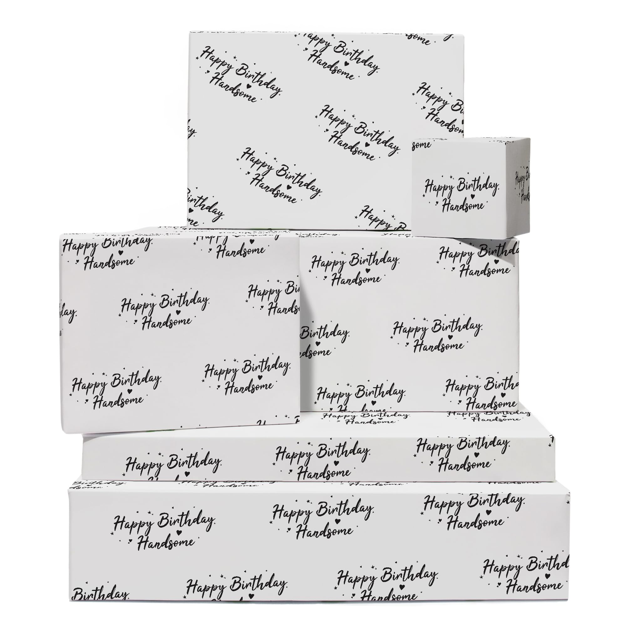 CENTRAL 23 Gray Wrapping Paper for Men - 6 Sheets Giftwrap - Birthday Gift Wrap for Son Boyfriend Husband - Comes With Fun Stickers - Recyclable