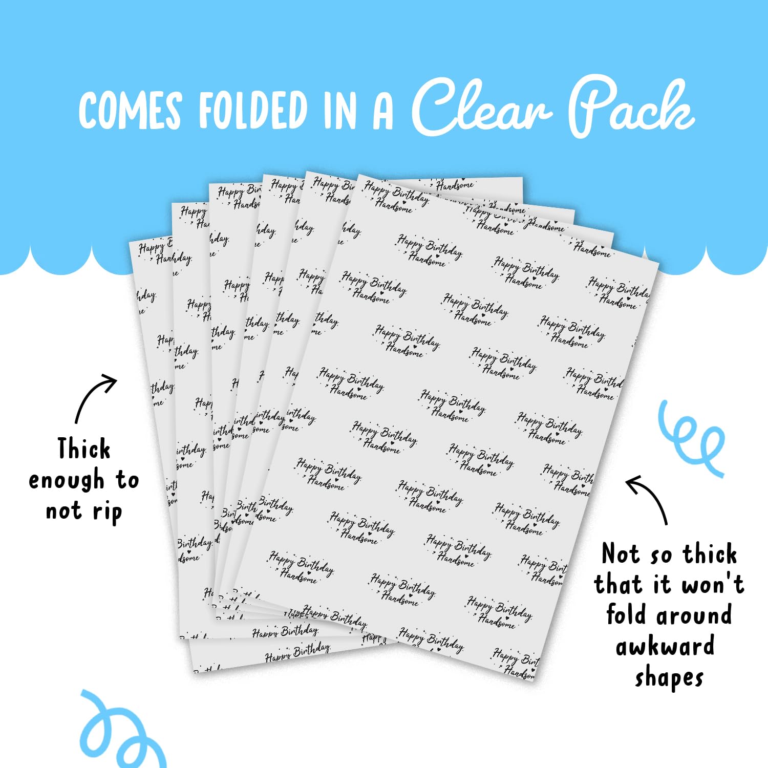 CENTRAL 23 Gray Wrapping Paper for Men - 6 Sheets Giftwrap - Birthday Gift Wrap for Son Boyfriend Husband - Comes With Fun Stickers - Recyclable