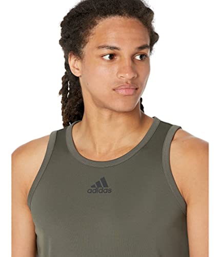 adidas Men's Heathered Tank Top, Utility Grey, Large