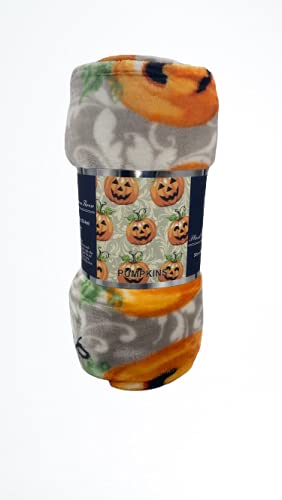 Decor&More Happy Halloween Microplush Throw Blanket (50 x 60inch) - Pumpkins