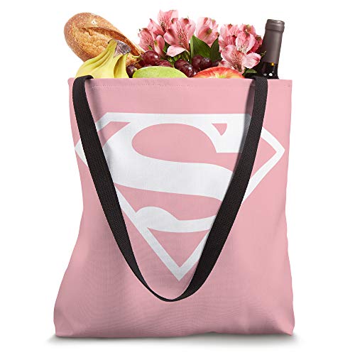 Supergirl White & Pink Shield Tote Bag