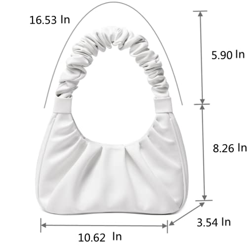 CYHTWSDJ fashionable for Women cute Hobo Tote handbag mini clutch with zipper (White-M)