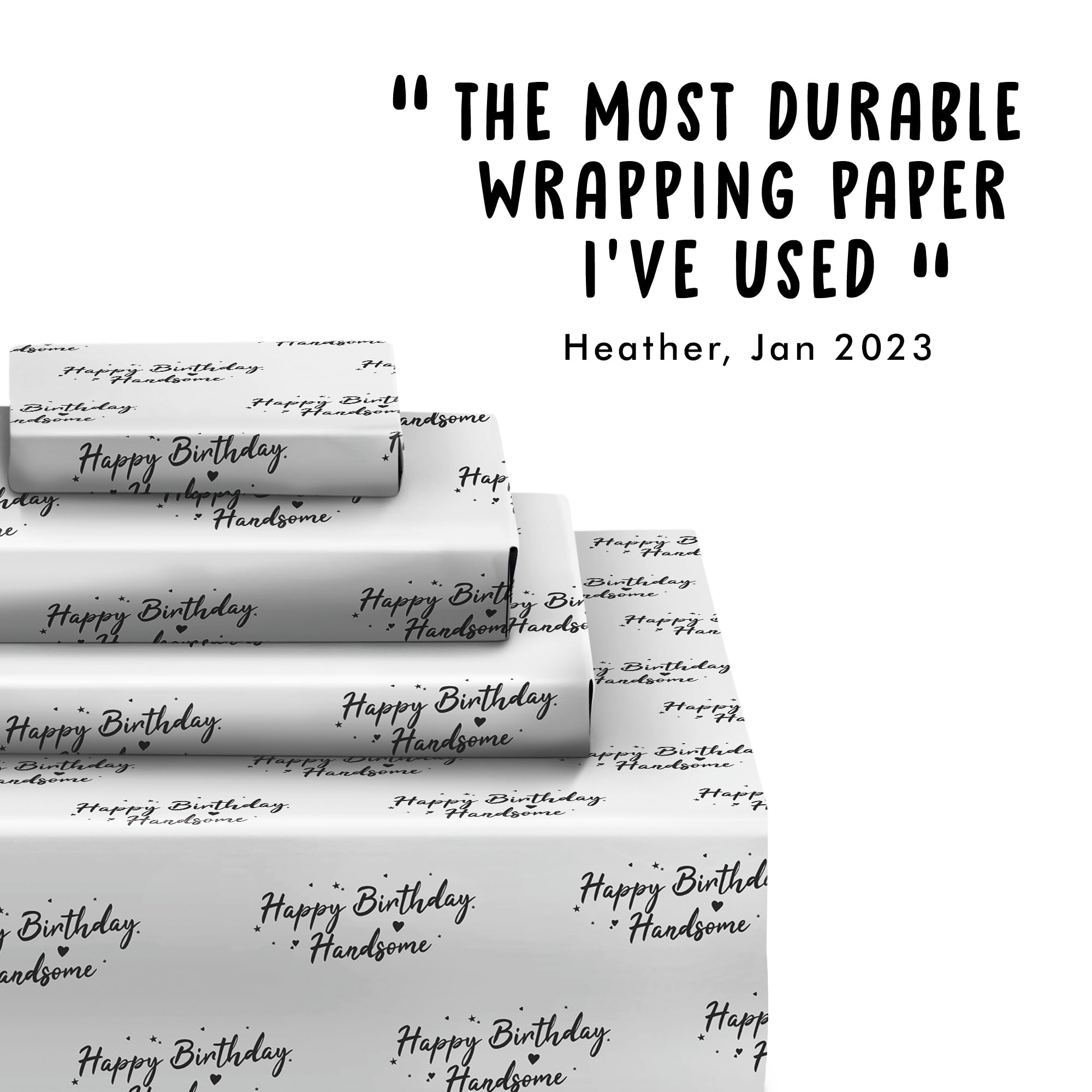 CENTRAL 23 Gray Wrapping Paper for Men - 6 Sheets Giftwrap - Birthday Gift Wrap for Son Boyfriend Husband - Comes With Fun Stickers - Recyclable