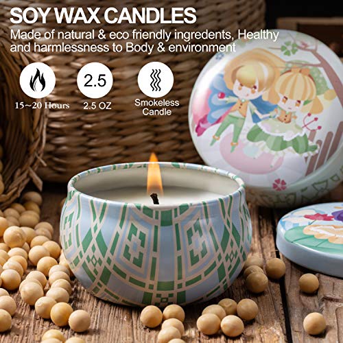 Bauhinia 12 Constellations Scented Candles Soy Wax Tin Candles, Natural Fragrance Candles for Stress Relief and Aromatherapy Candles Set of 12