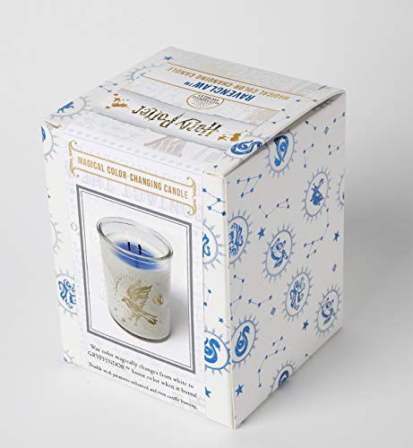 Harry Potter Color Changing Ravenclaw Candle, Large 10 oz - Wax Turns from White to Blue When Lit - Soy Wax, Unscented - Great Gift for Harry Potter Fans