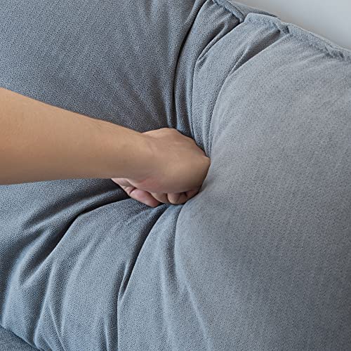 HBRR Convertible L-Shaped Modular Sofa, Modern Sectional Couch Cotton-Linen Fabric for Living Room, Grey