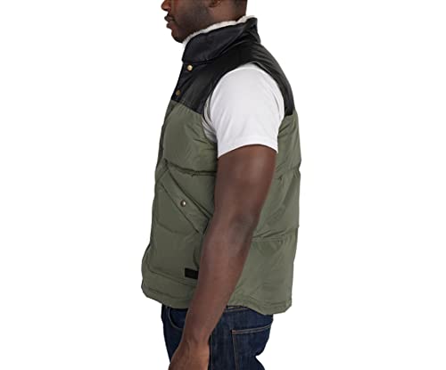 Adidas Mens Utility Down Vest Olive Green M, Color: Olive Green/Black/Off White