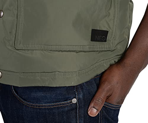 Adidas Mens Utility Down Vest Olive Green M, Color: Olive Green/Black/Off White
