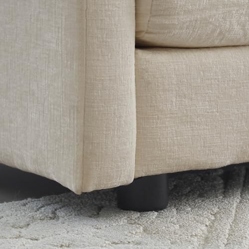 Oversized Minimalist Modular Sectional Sofa with Ottomans, U Shaped Convertible Cloud Couch with Throw Pillows,Deep Seat Chenille Upholstery Sofa&Couch for Living Room Office Apartment