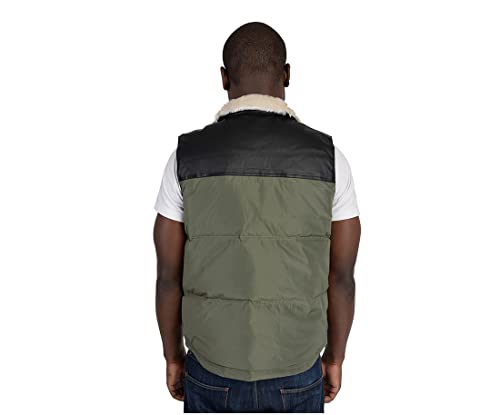 Adidas Mens Utility Down Vest Olive Green M, Color: Olive Green/Black/Off White