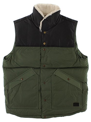 Adidas Mens Utility Down Vest Olive Green M, Color: Olive Green/Black/Off White