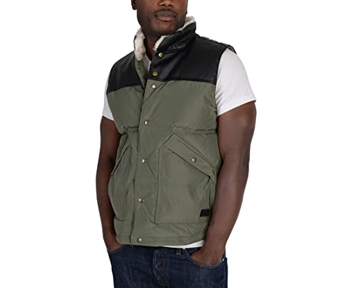 Adidas Mens Utility Down Vest Olive Green M, Color: Olive Green/Black/Off White