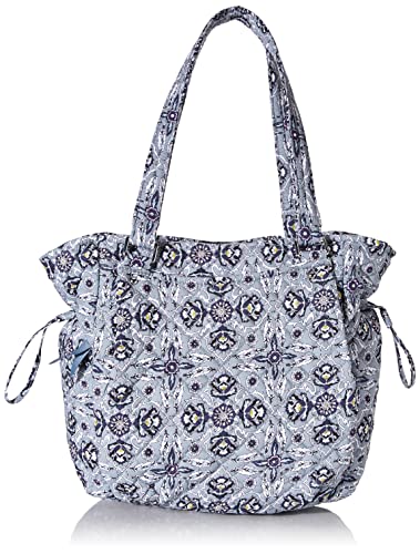 Vera Bradley Women's Cotton Glenna Satchel Purse, Plaza Tile - Recycled Cotton, One Size