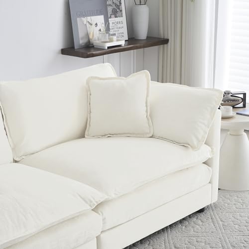 Free Combination Cloud Sofa Comfy Boucle Couch Luxury 3 Seaters Chenille Upholstered Leisure Wide Deap Seat Modular Sectional Sofá Convertible Minimalist Couches Oversized Loveseat with Throw Pillows