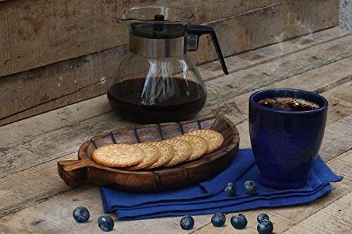 Earthly Home Wooden Decorative Leaf Design Serving Tray - Natural Finish - Size: 12 x 8 x 1 Inches - Intricate Detail with Hand Carving Creates a Truly Unique Furnishing Accent