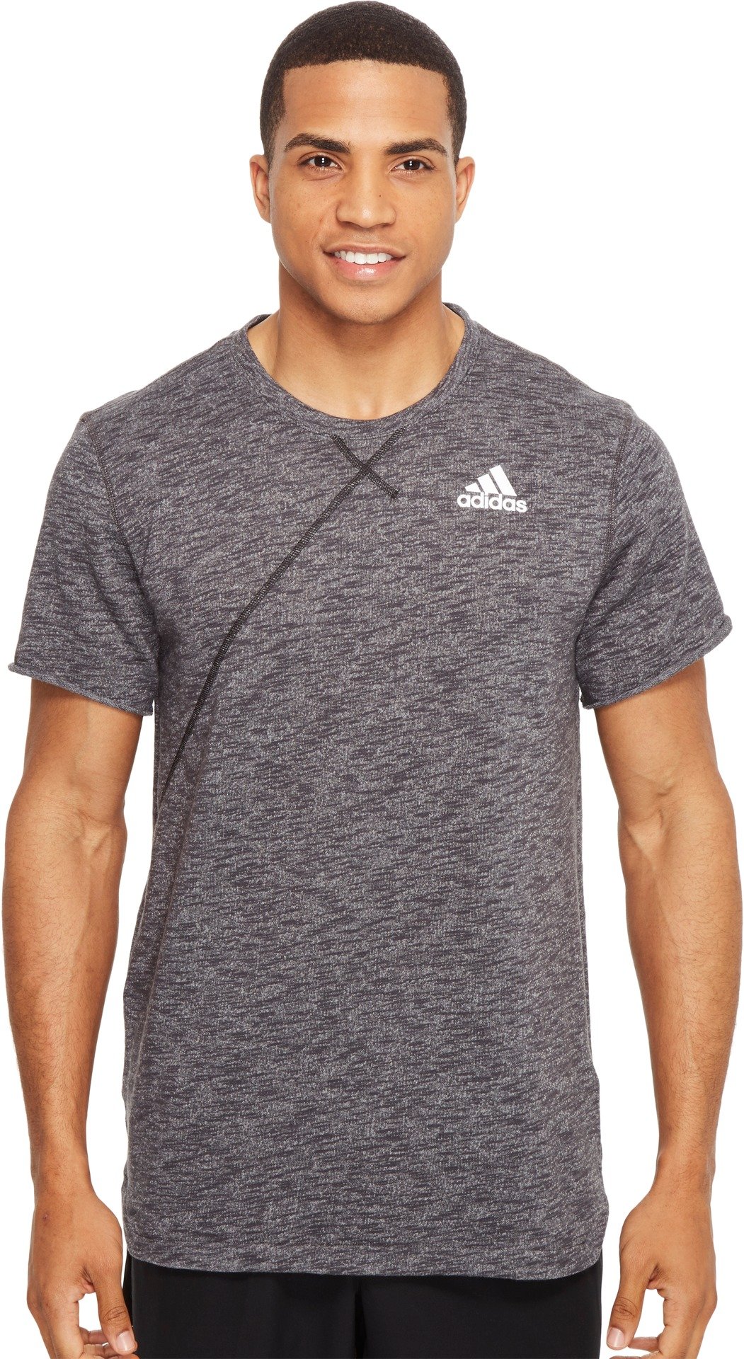 adidas Men's Basketball Cross Up Tee, Utility Black, Large