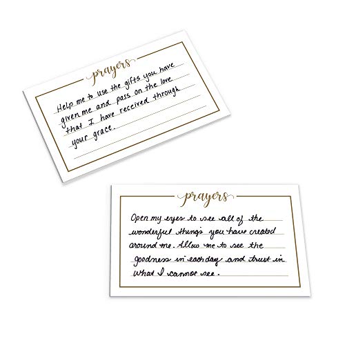 Lillian Rose White Distressed Box with Prayer Cards, 6.5", off-white (BX115)