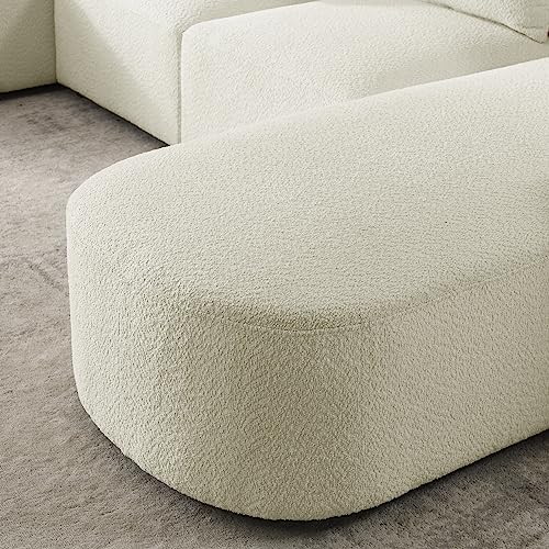 L-Shaped Corner Sectional Sofa Right Facing Modular Sofa&Couch, Modern Living Room Free 5 Seater Convertible Sofá Deep Seat Tufted Upholstered Cloud Couch W/Ottoman & Chaisesfor Home Office Apartment