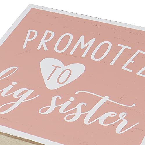 Hanna Roberts Toddler Kids Sibling Reveal Box Sign, 5.9" x 5.9" (Promoted to Big Sister)