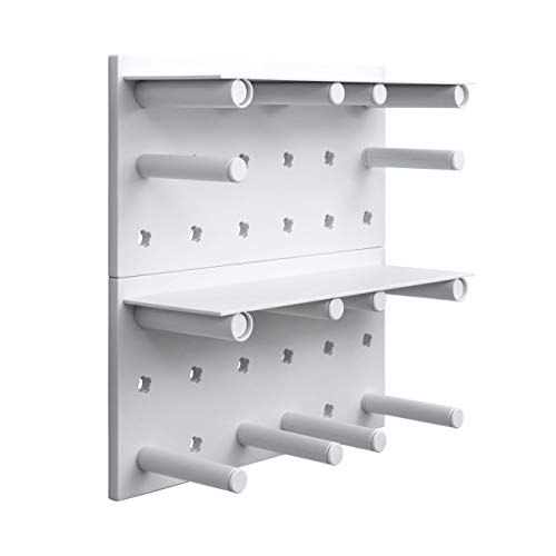 Morspace Peg Board Wall Display - Beautifully organise Your Home, Garage, Kitchen, Bedroom or Office Space with pegboard Wall décor and Organization (White)