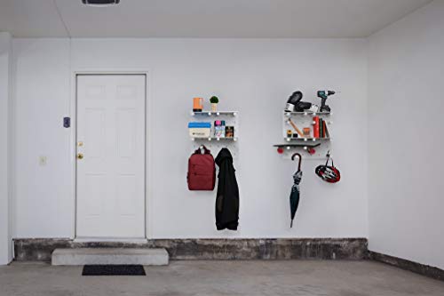 Morspace Peg Board Wall Display - Beautifully organise Your Home, Garage, Kitchen, Bedroom or Office Space with pegboard Wall décor and Organization (White)