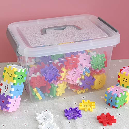 Minekkyes Set of 6 Plastic Latching Storage Box, Clear Storage Containers Bin with Lid, 7 Quart