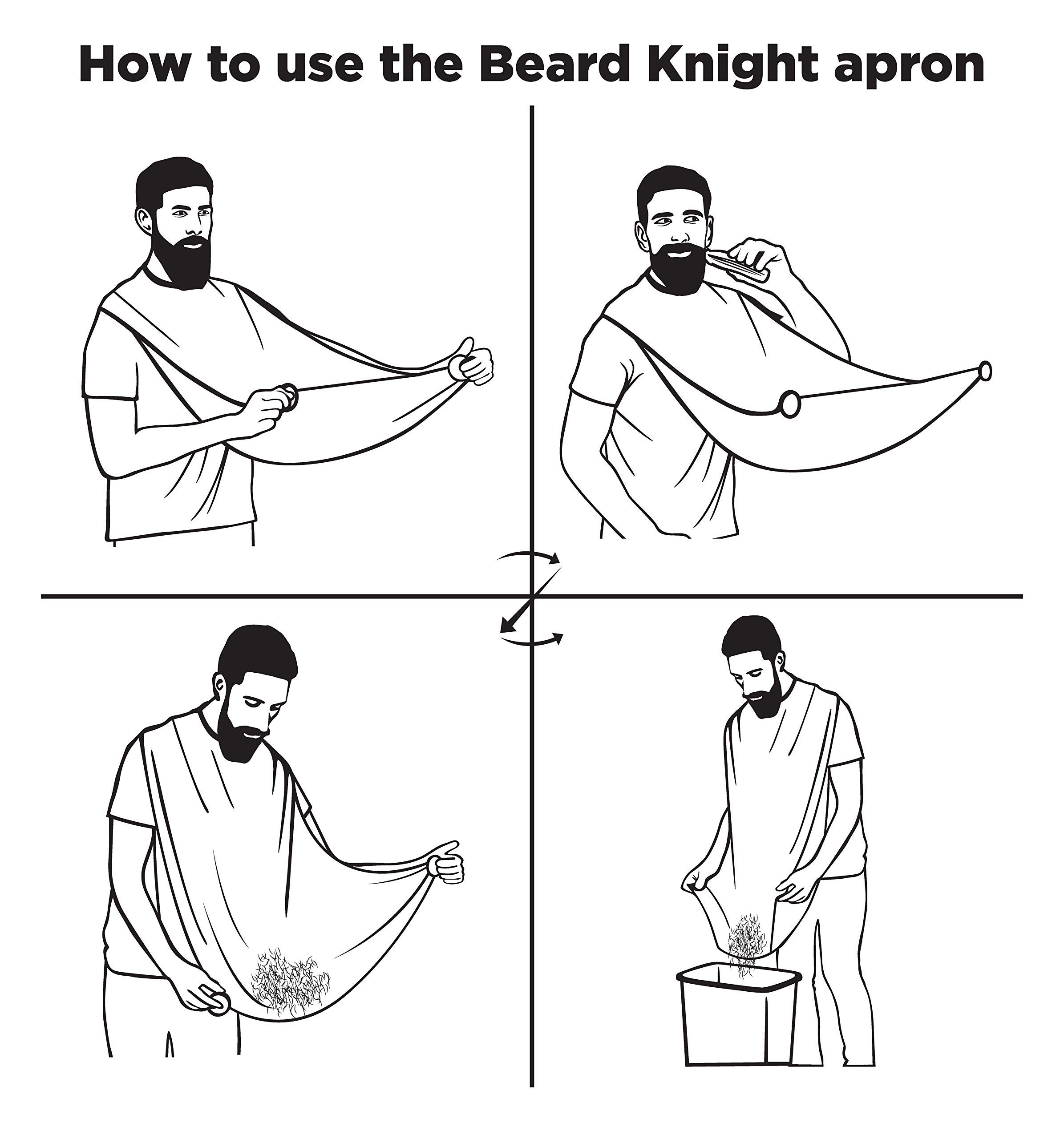 Beard Apron, Hair Clippings Catcher with Bag, Grooming Cape Apron, Beard Catcher for Shaving Trimming, Non-Stick Beard Cape- White