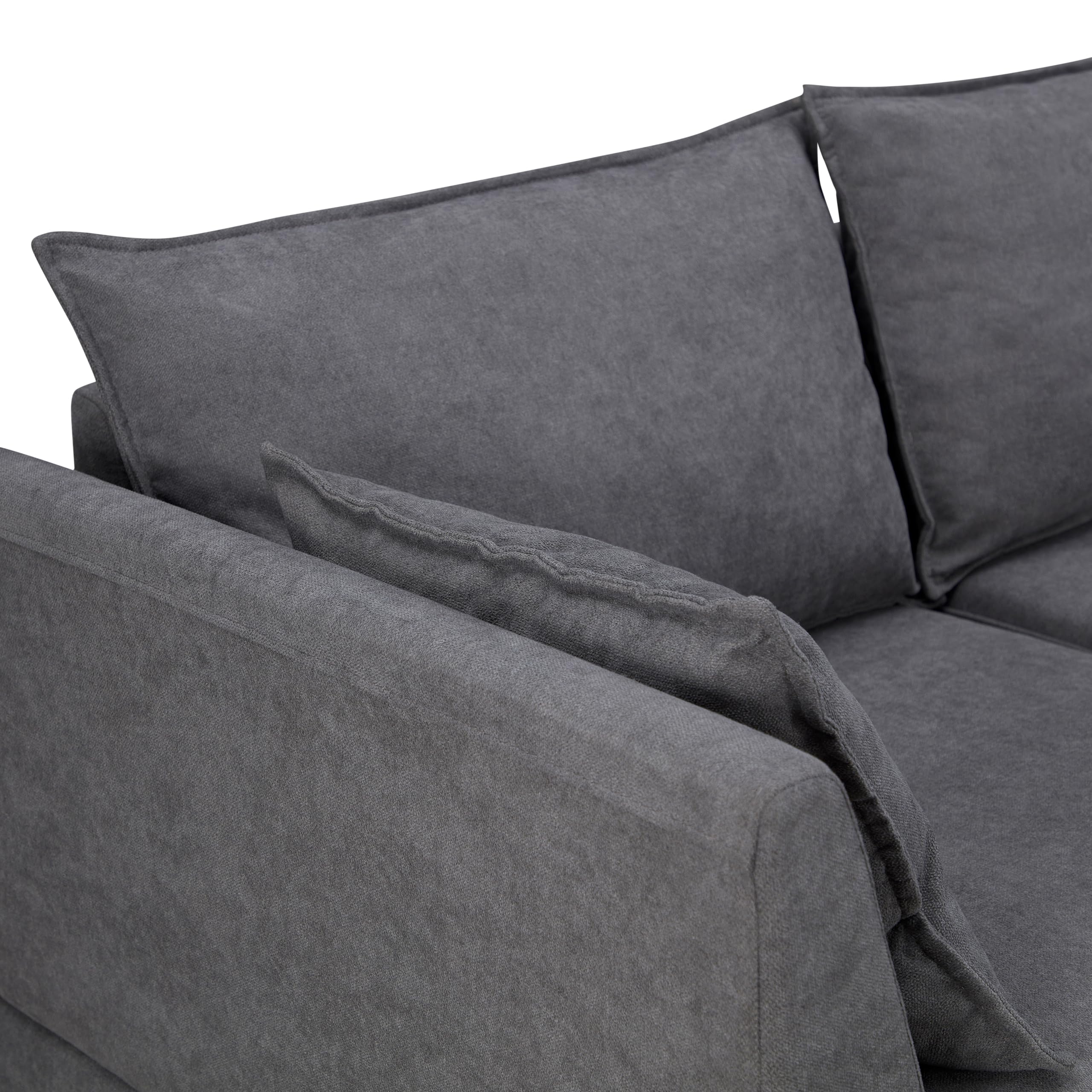Merax U-Shape Large Modular Sectional, Convertible Sofa Bed with Reversible Chaise for Living Room, Dark Gray